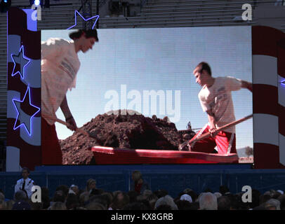 Military people on big screen in cinema Stock Photo - Alamy