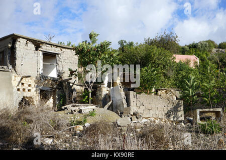 LYSOS, CYPRUS - CIRCA OCTOBER 2017 Melandra abandoned turkish village ...
