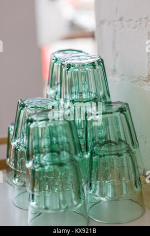 Small Stack of green drinking glasses Stock Photo - Alamy