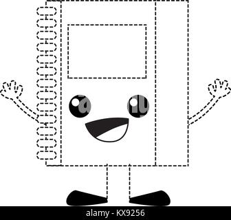 dotted shape happy and cute notebook object kawaii Stock Vector Image ...