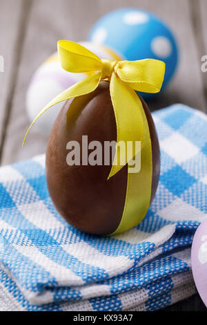 Close-up of yellow ribbon tied around metal pole on a sunny day, San ...