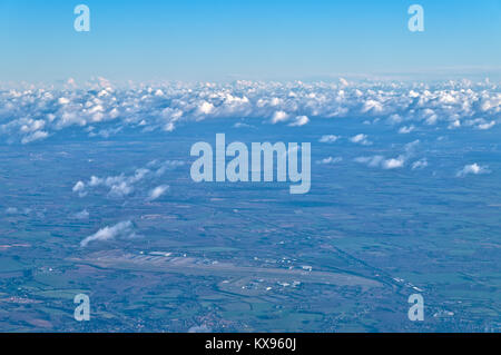 Air view of Stansted International airport north of London in Essex ...