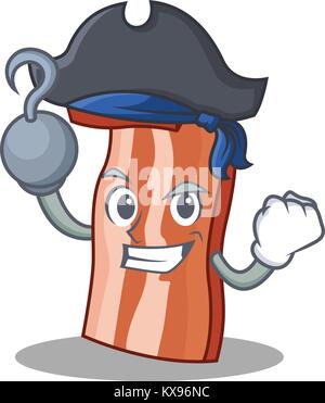 Cartoon groovy pirate and corsair character with a green parrot on his ...