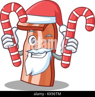 Santa bacon mascot cartoon style Stock Vector Image & Art - Alamy