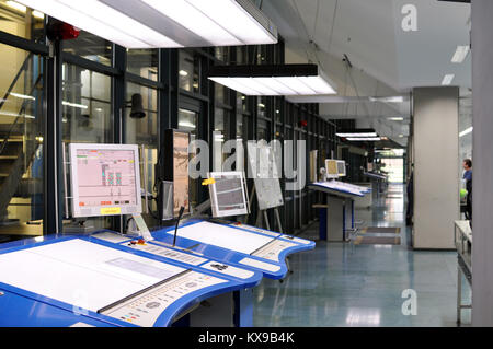 machines of a large printing plant - printing of daily newspapers Stock ...