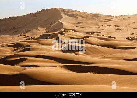 crescent-shaped sand dunes (Barchan) and limestone escarpement in ...