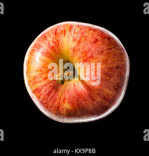 Red apple cut on black background with reflection Stock Photo - Alamy