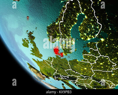 Denmark from space with highly detailed surface textures and visible ...