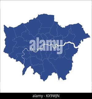Greater London map showing all boroughs Stock Vector Image & Art - Alamy