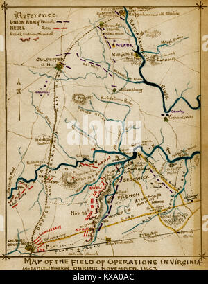 Battle of Kelly's Ford, Va.. Plan of position of Union and Rebel forces ...