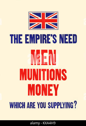 The Empire's need. Men, munitions, money Stock Photo - Alamy