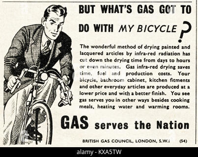 1940s UK British Gas Magazine Advert Stock Photo - Alamy