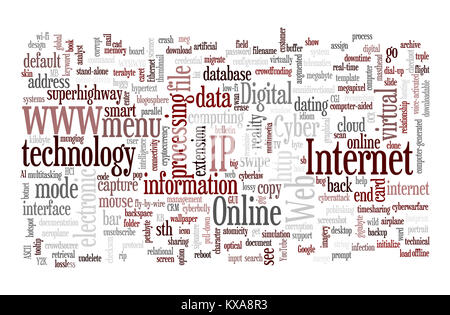 Web and internet related words designed in different sizes and ...