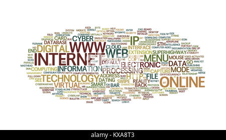 Web and internet related words designed in different sizes and ...