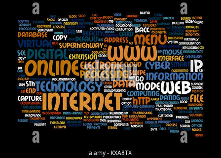 Web and internet related words designed in different sizes and ...