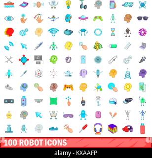 100 robot icons set, cartoon style Stock Vector Image & Art - Alamy