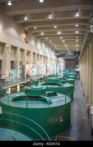 Turbines inside Grand Coulee Dam, Electric City, Washington, USA Stock ...