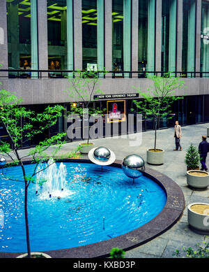 New York 1980s, Rockefeller Center Plaza, flags from all the United ...