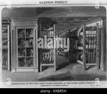 Sleeping-Bunks of the First Rhode Island Regiment, at the Patent Office ...