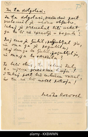 A literary work by Srecko Kosovel, titled 'Preproste besede', exploring ...
