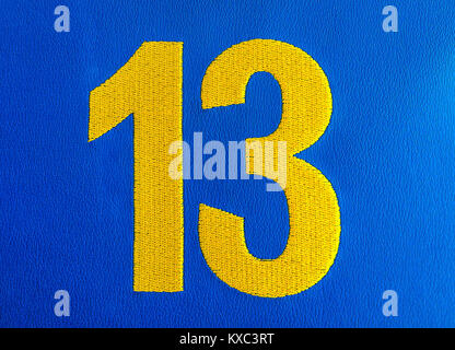 Number 13 (number thirteen) Anniversary celebration design with a ...