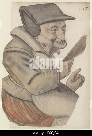 A portrait by Nicolas Lagneau depicting an elderly man seated and ...
