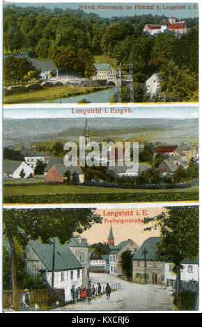 This 1918 image of Freiberger Straße in Lengefeld, Germany, captures a ...
