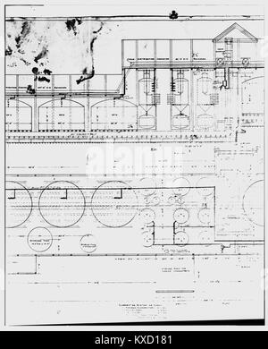 Photocopy of a technical drawing for the ammonia leaching plant at the ...
