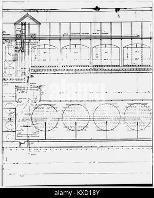 Photocopy of a technical drawing for the ammonia leaching plant at the ...