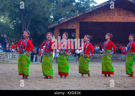 Tagin Tribe Women Dancers of Arunachal Pradesh at the Hornbill festival ...