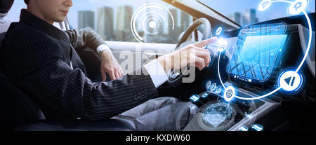 iot smart automotive Driverless car with artificial intelligence ...