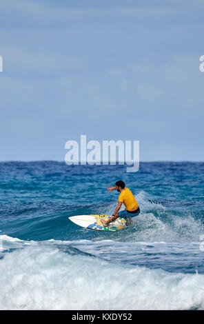 Surfer carves a radical off-the-lip. beautiful ocean wave. Water sport ...