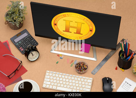 New Hashgraph Coin Design on Laptop screen Stock Photo - Alamy