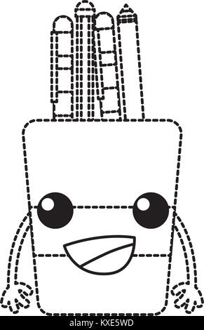 dotted shape happy tools cup kawaii with sunglasses Stock Vector Image ...