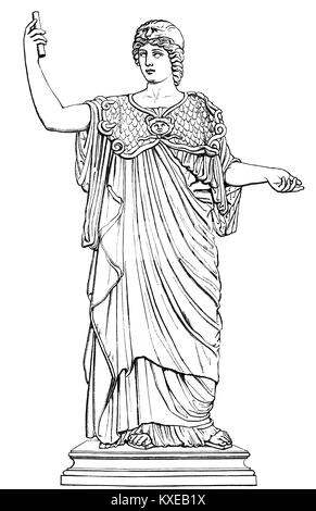 An illustration of the mythological Greek Goddess Athena with a trident ...