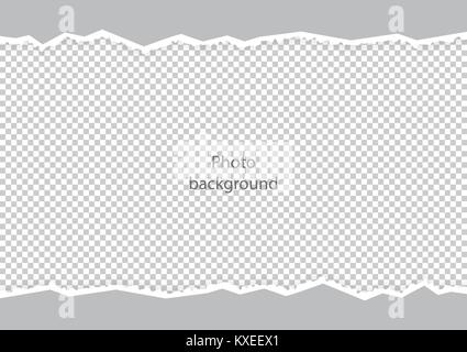 Ripped curves uneven edges texture of the photo frame template. Vector ...