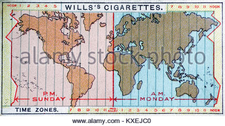 Standard time zones of the world map ca. 2011 Stock Photo - Alamy
