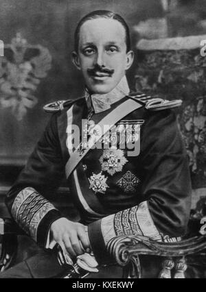 This portrait of Alfonso XIII of Spain, created by Kaulak, captures the ...