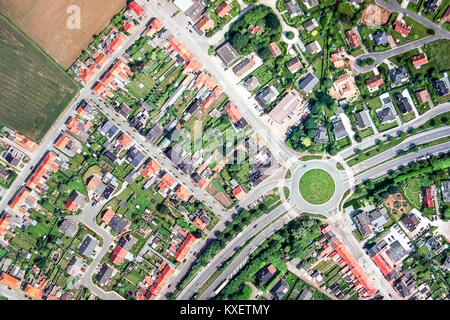 Traffic roundabout intersection in the suburbs. Horizontal shot Stock ...