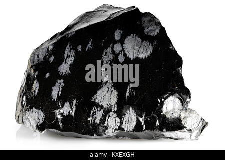 snowflake obsidian isolated on white background Stock Photo - Alamy