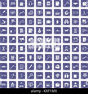 100 magnifier icons set grunge blue Stock Vector Image & Art - Alamy