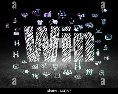Business concept: Win-Win in grunge dark room Stock Photo - Alamy