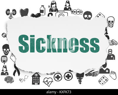 Medicine concept: Sickness on Torn Paper background Stock Photo - Alamy