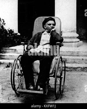 A 1923 photograph of Vladimir Lenin at Gorki, showing the Soviet leader ...