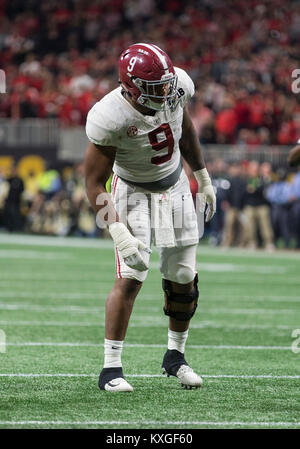 Alabama defensive lineman Da'Shawn Hand (9) plays against Vanderbilt ...