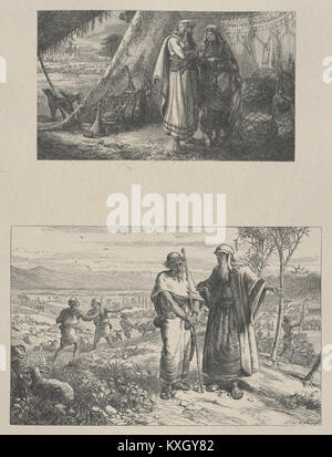 This artwork depicts the biblical story of Lot and his daughters ...