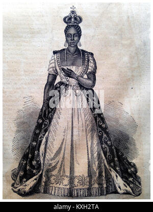 A portrait of Adélina Lévêque, Empress of Haiti around 1859, wife of ...