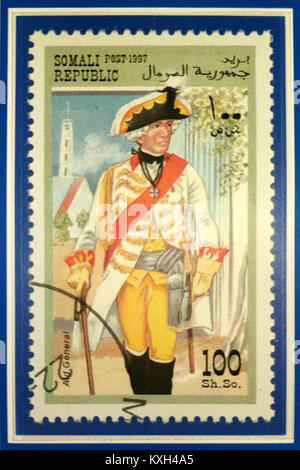 This 1997 stamp from the Somali Republic features an image of a drummer ...