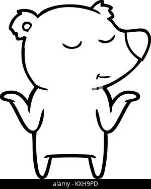 happy cartoon bear shrugging shoulders Stock Vector Image & Art - Alamy