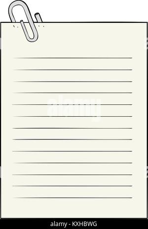 cartoon lined paper with paperclip Stock Vector Image & Art - Alamy